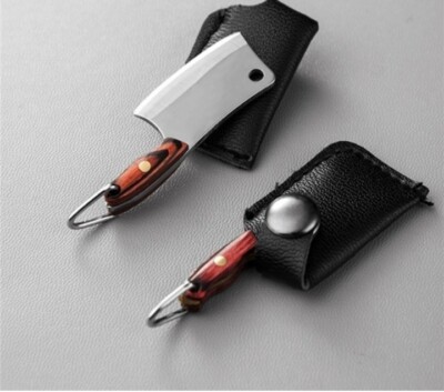 Mini Stainless Steel Butcher Knife Hatchet Keychain Free Ball Chain ...