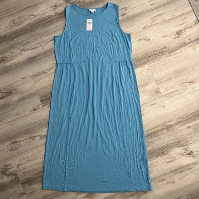 J. Jill Island Blue Maxi Dress Size Large Sundress New With Tag Blue ...