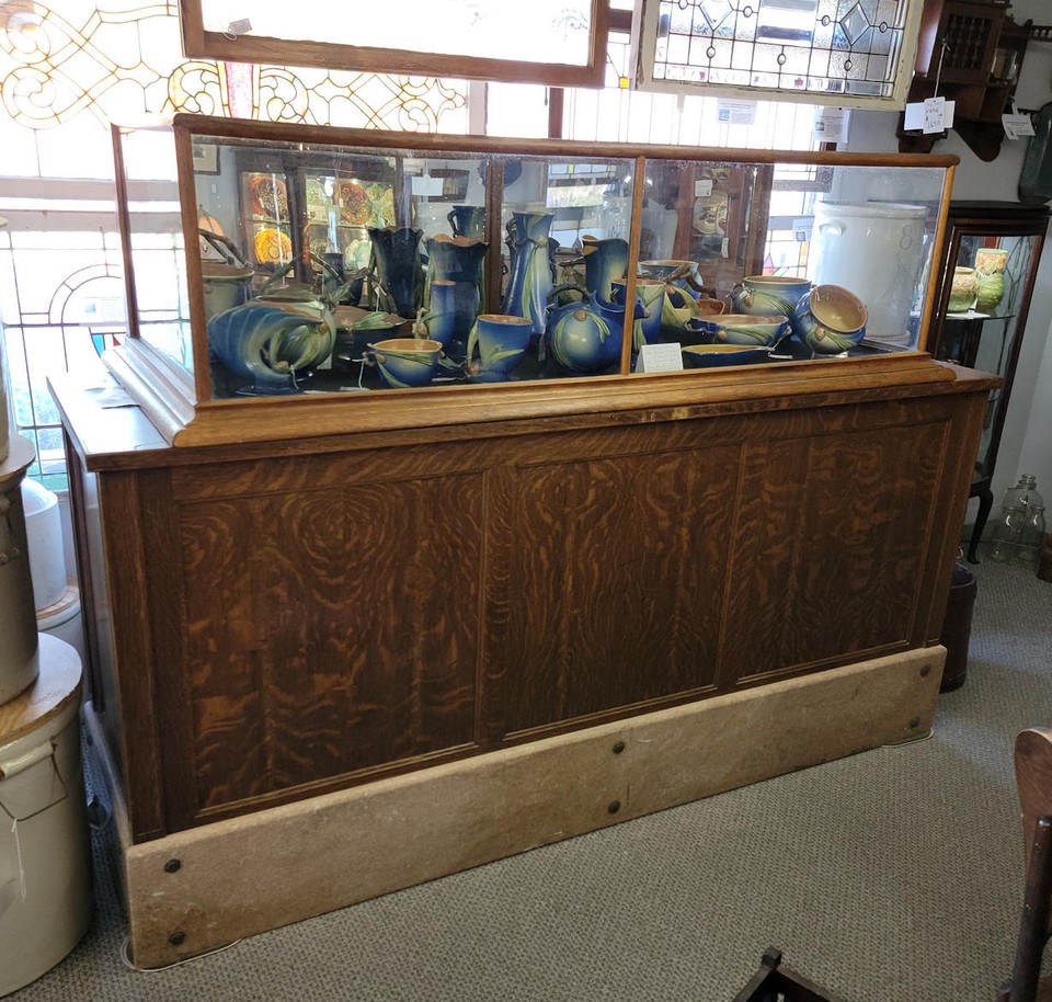 Antique Country Store Counter Top Oak Showcase | eBay