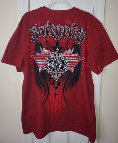 Raw Blue Cross Graphic Embellishments Integrity T Shirt Black Red Mens ...