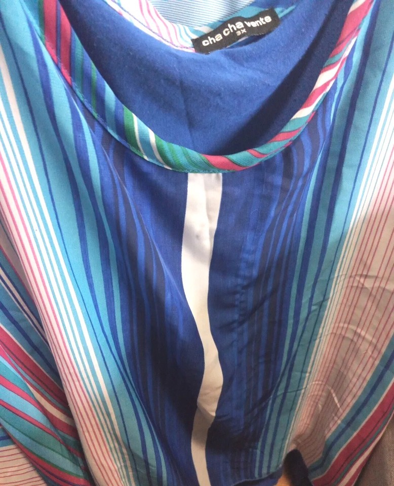 Cha Cha Vente Women's Double Layer Blouse Size 3XL Multicolor Rayon ...