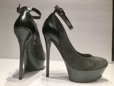 High Heel Leather & Pu Upper Man Made Outsole Platform Grey Size | eBay