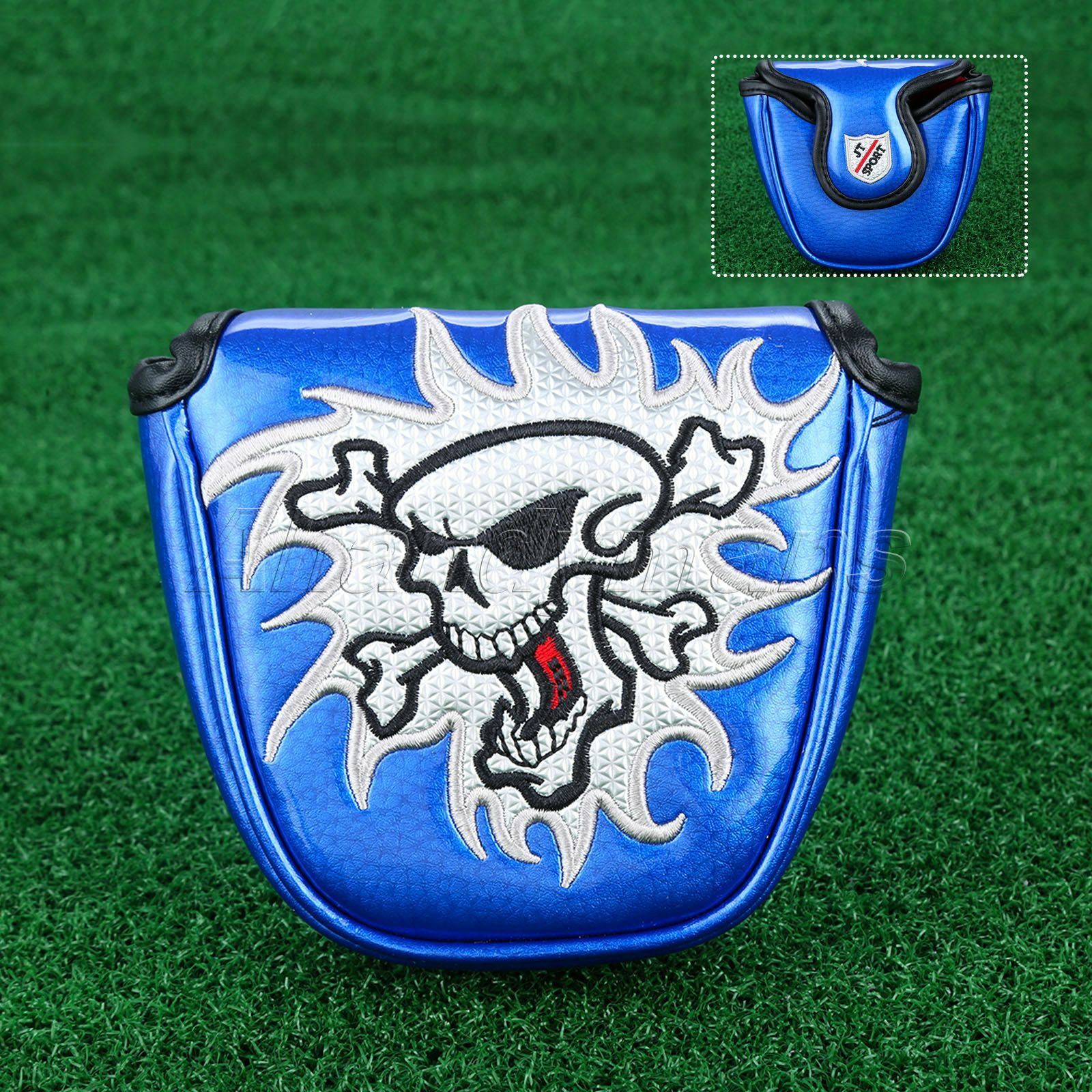 Cool Skull Pattern Mallet Style Golf Putter Head Cover Magnetic Putter ...