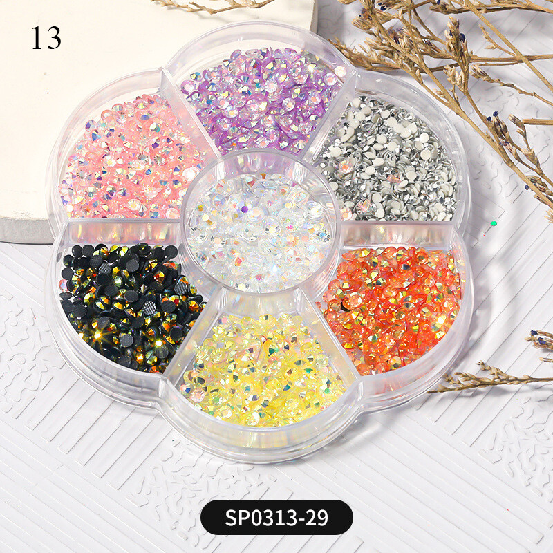 Mix Nail Rhinestones Pearl Nail Gem Pearls 3D Aurora Butterfly Bear ...