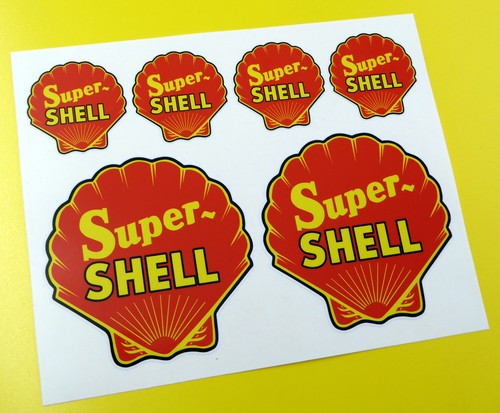 SUPER SHELL Classic Vintage retro stickers decals Rally Race Track car ...