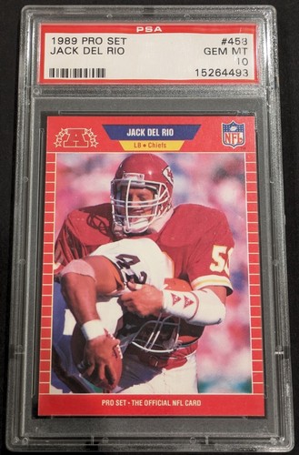 1989 Pro Set Jack Del Rio ROOKIE PSA 10 GEM MINT #458 Original Chiefs ...