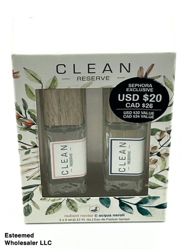 CLEAN Reserve Radiant Nectar & Acqua Neroli Eau De Parfum Sprays 2x0 ...