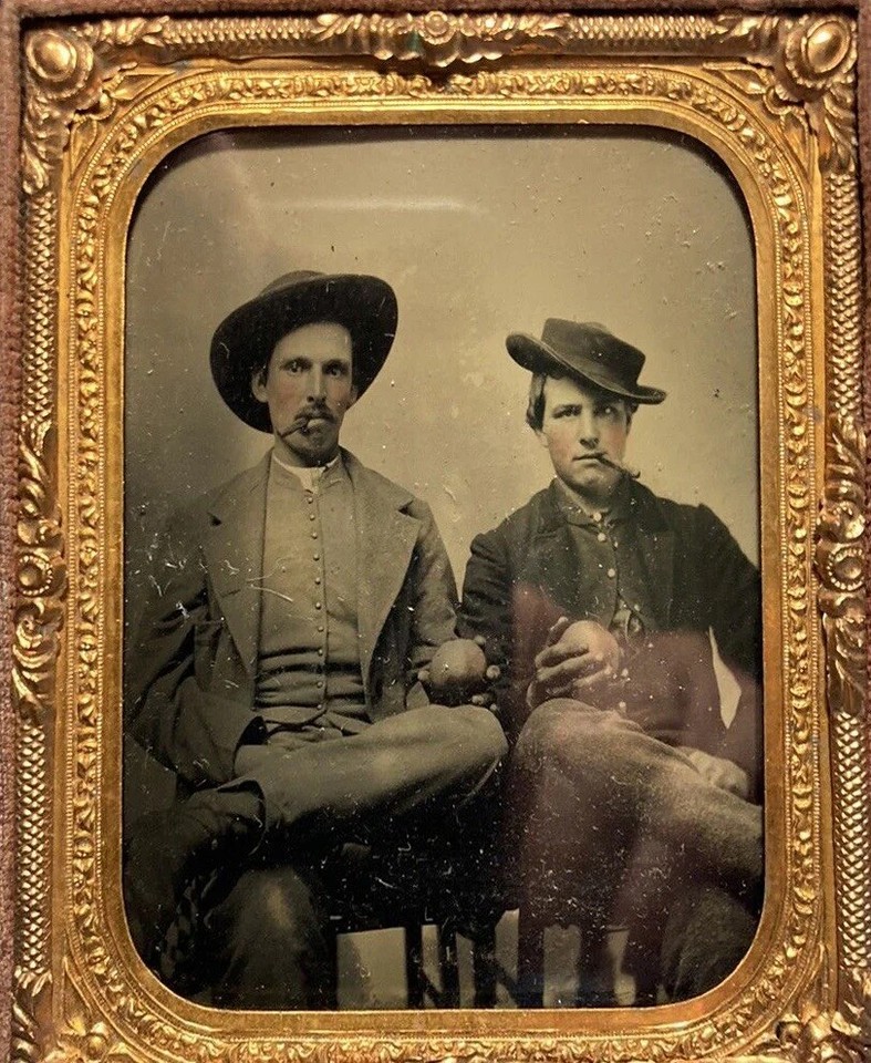 Possible Very Rare Tintype Civil War Soldier Holding Persimmon Fruit ...