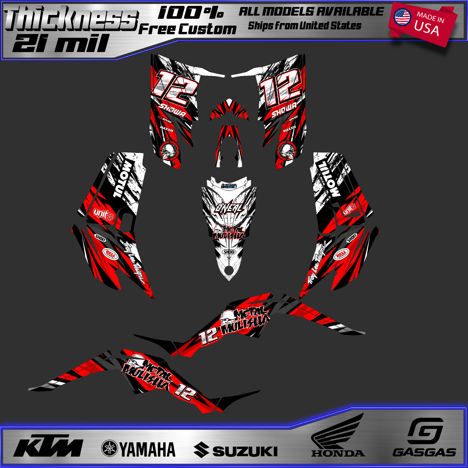 Yamaha Raptor 350 graphics kit 2004 2006 2009 to 2014 decals stickers ...