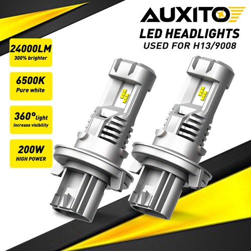 AUXITO H13 9008 LED Headlight Bulbs Hi Low Beam Halogen Replacement ...