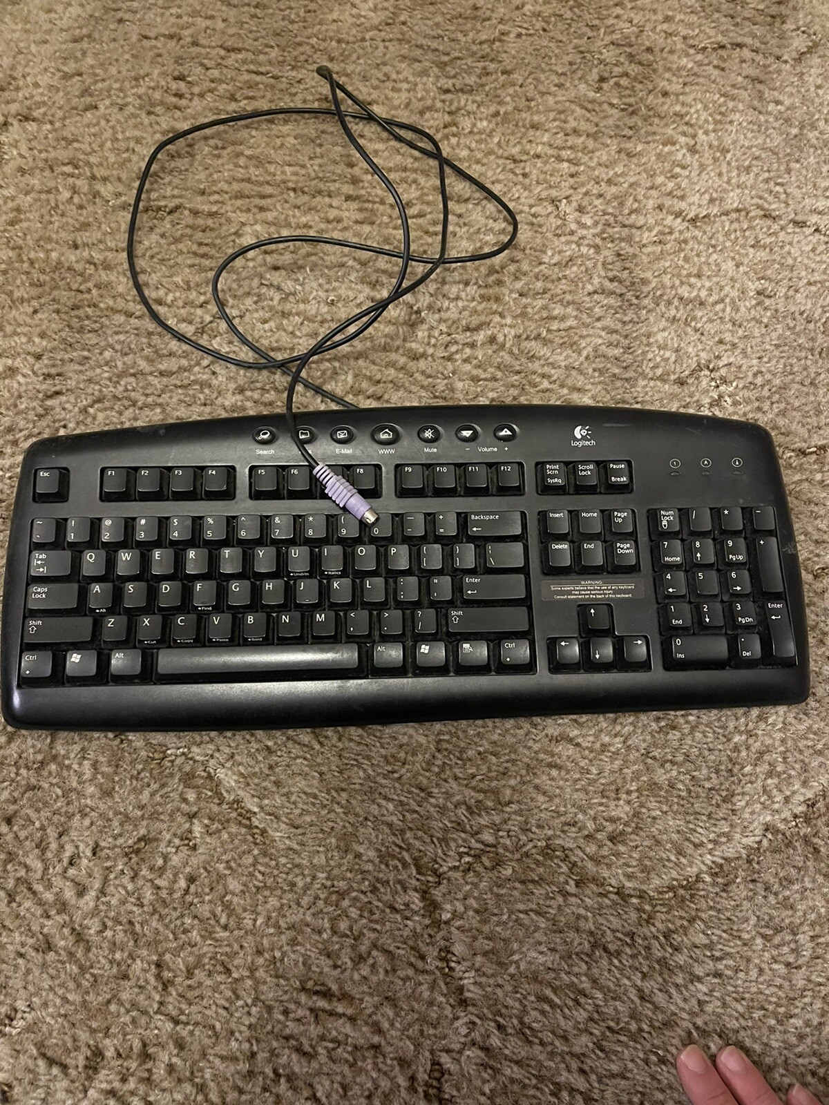 LOGITECH Y-ST39 KEY INTERNET KEYBOARD - BLACK 867256-0403 Missing 1 Pop ...