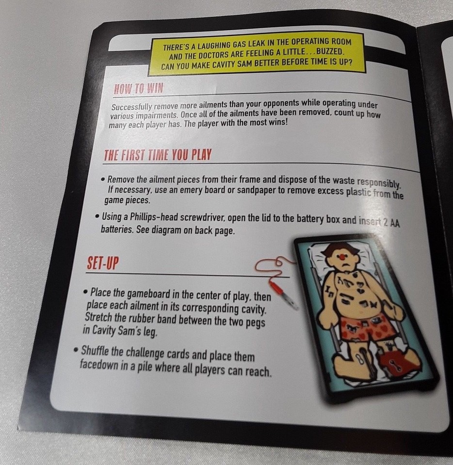 Botched Operation Board Game For Adults Replacement Instruction Manual ...