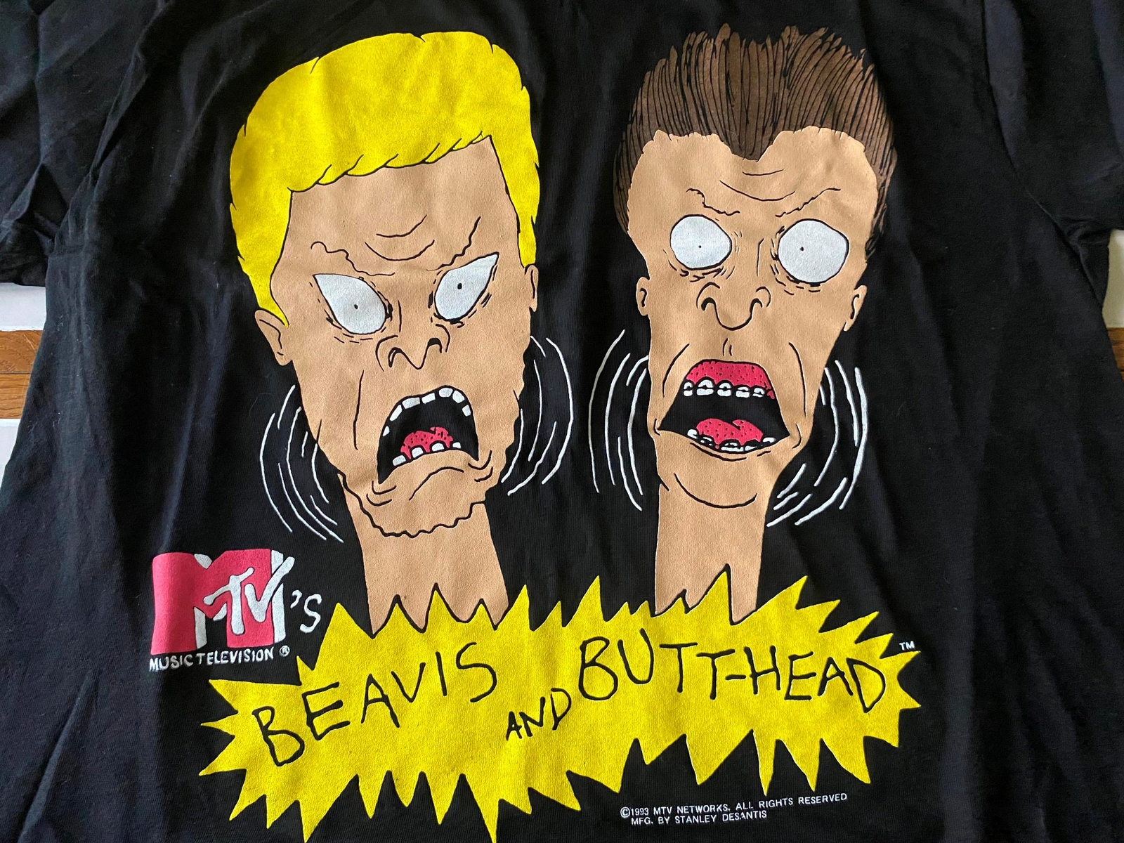Vintage 1993 Beavis & Butthead "Scared" MTV T-Shirt D… - Gem