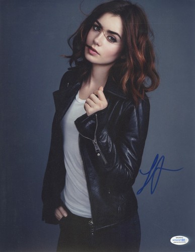 Lily Collins Autographed Signed 11x14 Photo ACOA | eBay