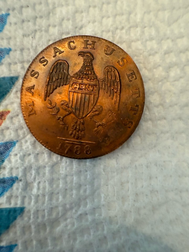 1788 Massachusetts Cent Colonial Copper Coin 1C - Early Colonial Coin🔥 ...