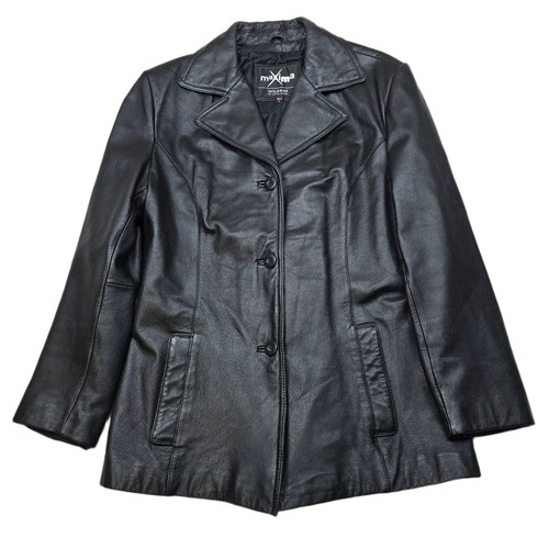 Wilsons Maxima Leather Jacket Womens Large Black Buttoned 90's Y2K ...