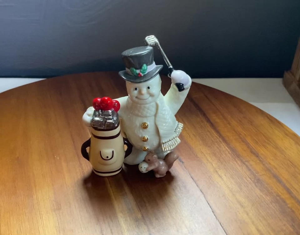 Lenox Golfing Snowman with Squirrel Caddy porcelain collectible ...
