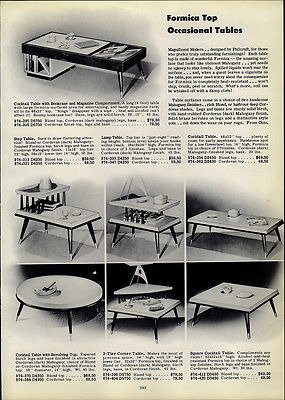 1954 PAPER AD Philcraft Formica Mid Century Modern Step Cocktail ...