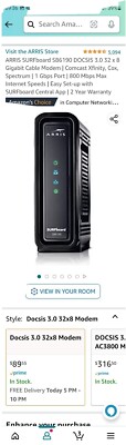 ARRIS SURFboard SB6190 DOCSIS 3.0 Cable Modem Black 612572214077| eBay