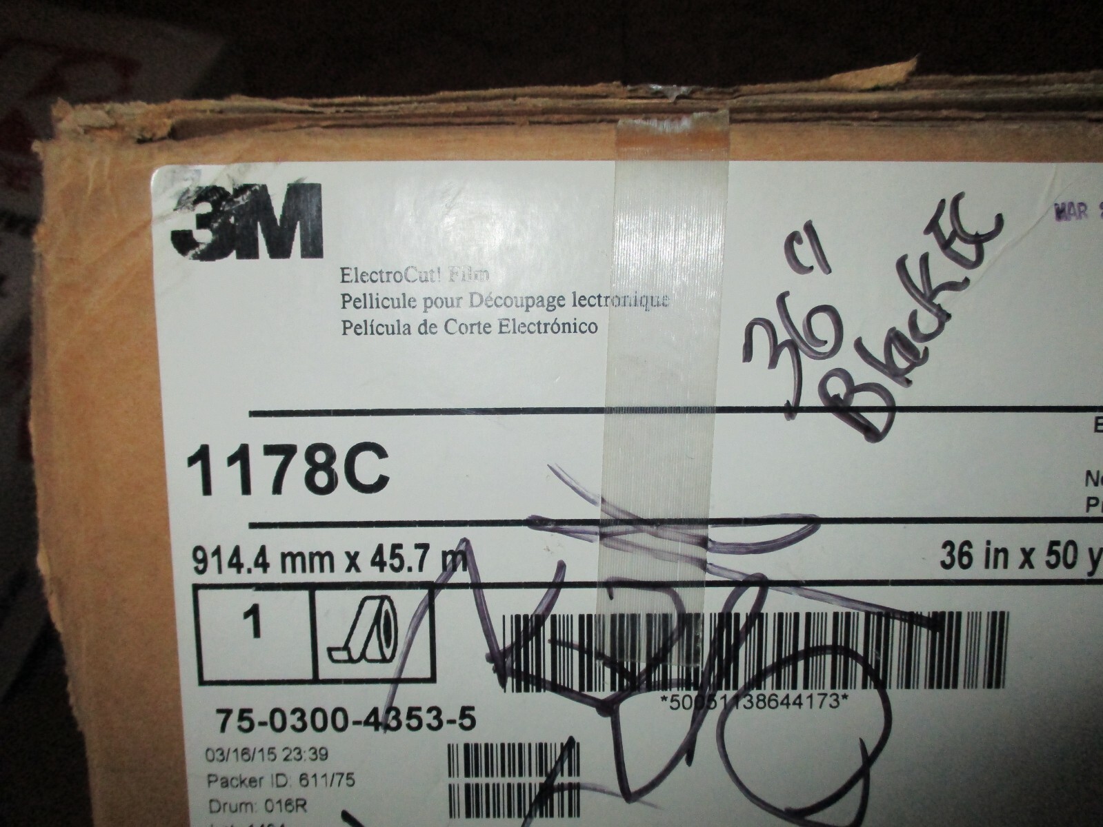 3M Red 1172C Sheeting Tape 30" X 50 Yd ElectroCut Film Overlay for sale ...