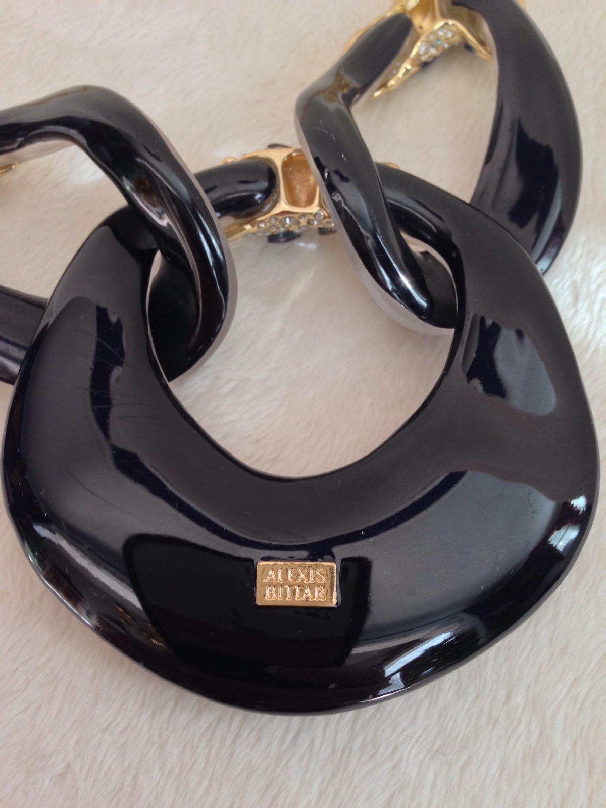 ALEXIS BITTAR Imperial Georgian Taupe Gray Iridescent Lucite Link ...