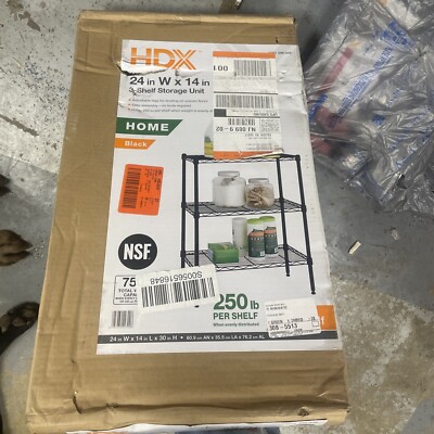 HDX home 3 Shelf Storage Unit 24" × 14" × 30" black 1001 298 046 | eBay