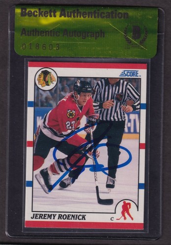 Jeremy Roenick Autographed 1990-91 Score Rookie Card #199 Blackhawks ...