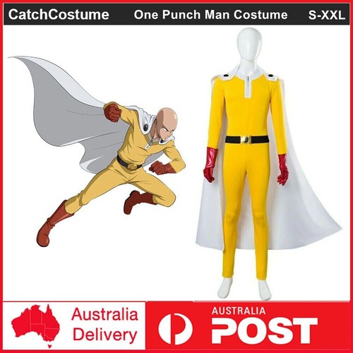 ONE PUNCH-MAN Hero Saitama Cosplay Costume Uniform Full Set Halloween ...
