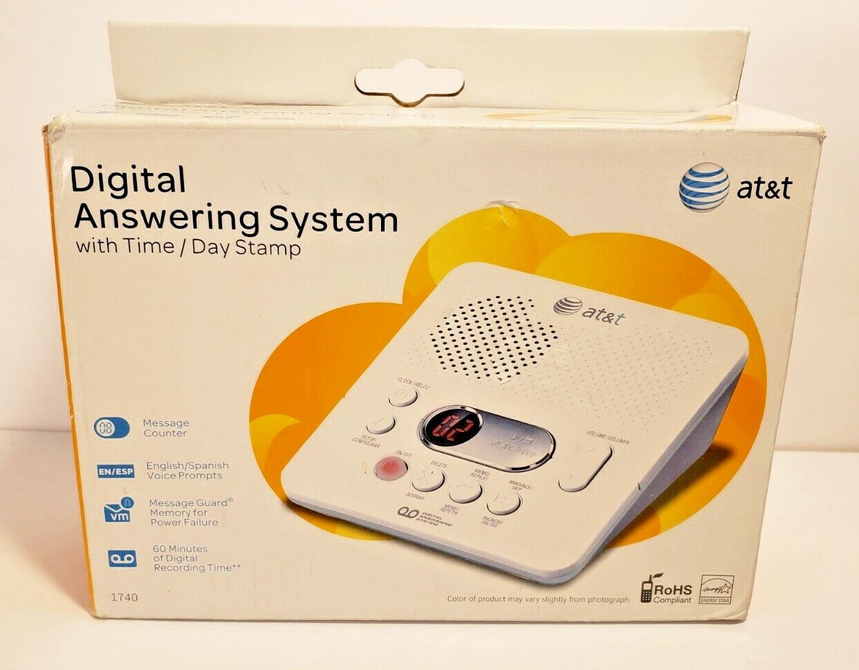 AT&T 1740 Digital Answering Machine System 60 Minutes Recording Time ...