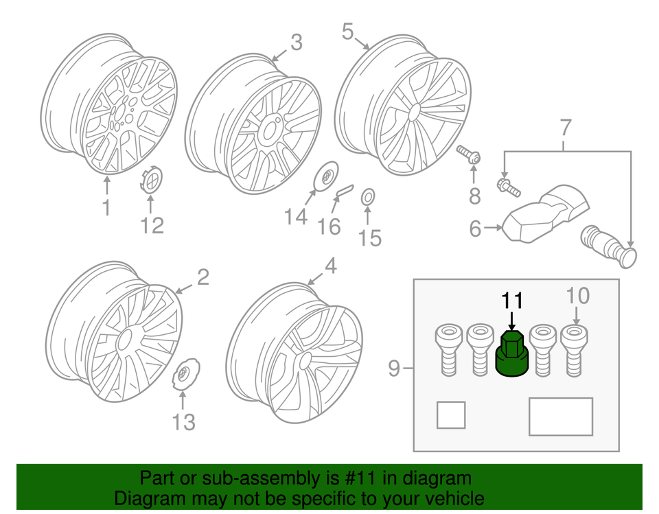 Genuine BMW Wheel Lock Kit Adapter 36-13-6-765-543 | eBay