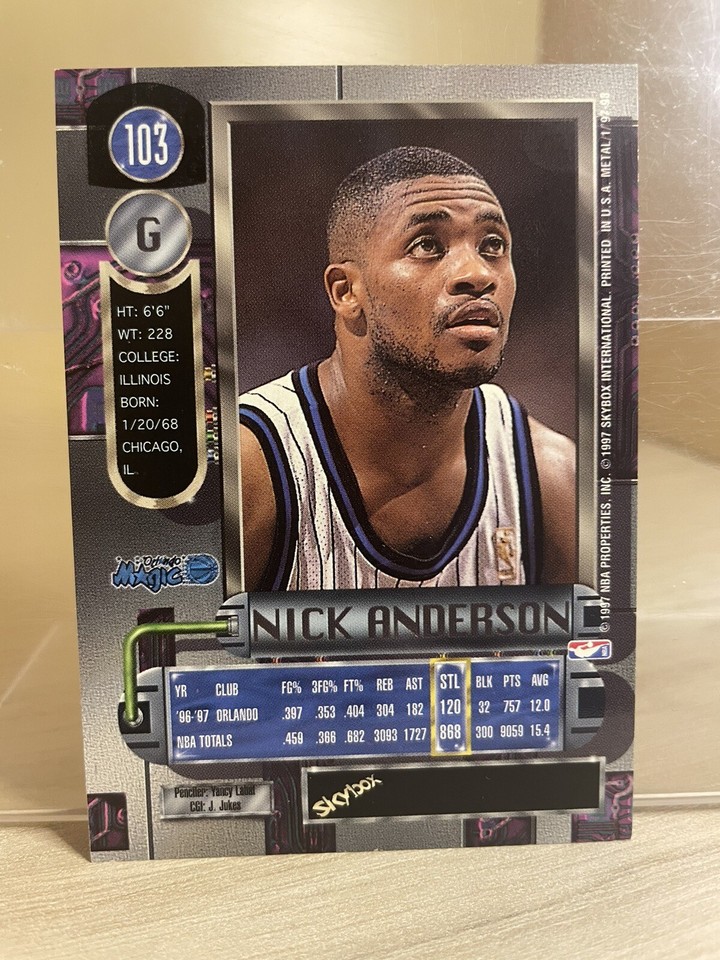 Nick Anderson Card 103 Metal Universe 1997 NBA,Excellent Condition. | eBay