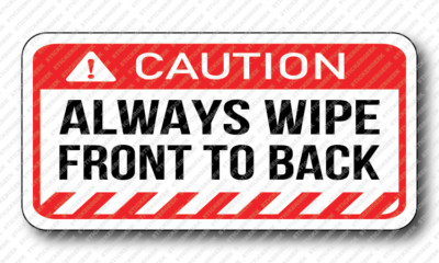 Caution Always Wipe Front To Back Gag Joke Prank Funny Hard Hat Toolbox ...