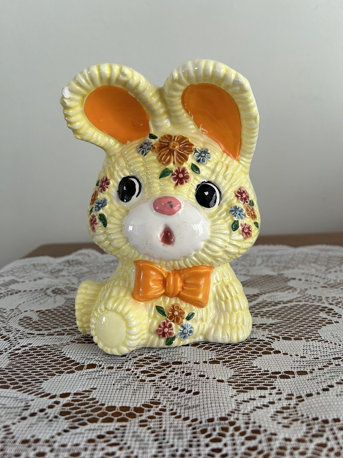 VINTAGE 1960’s HTF NAPCO Yellow Easter Bunny Figurine Planter RARE ...