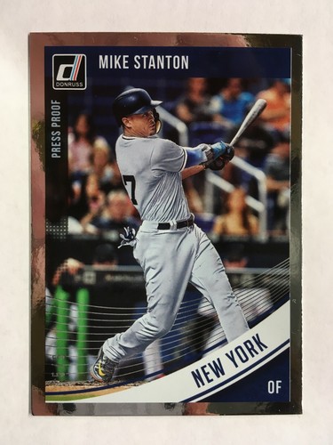 MIKE STANTON 2018 DONRUSS PRESS PROOF #143 ONLY 5 MADE LAST CARD MADE ...