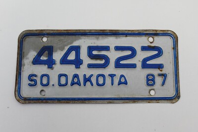 1987 South Dakota Motorcycle License Plate | eBay