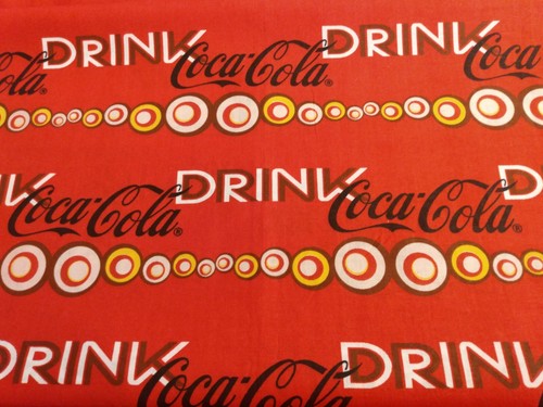Vintage Drink Coca-Cola Cotton Fabric RARE OOP BTY | eBay