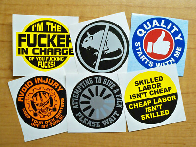 Funny Hard Hat Stickers / Bossman Foreman Laborer Sarcastic Skilled ...