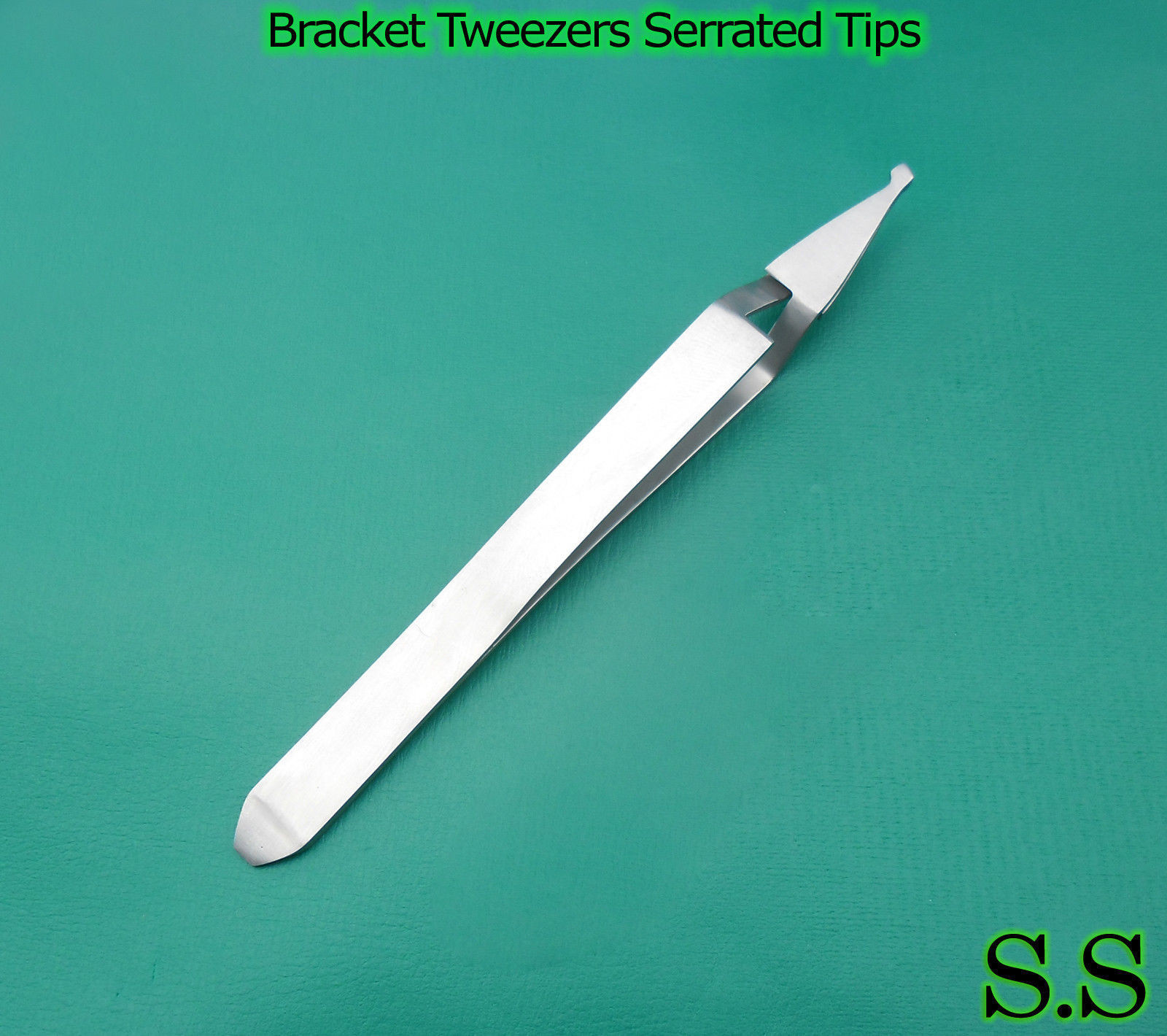 2 PCS Bracket Tweezers 5.5" Serrated Tips Orthodontic Dental ...