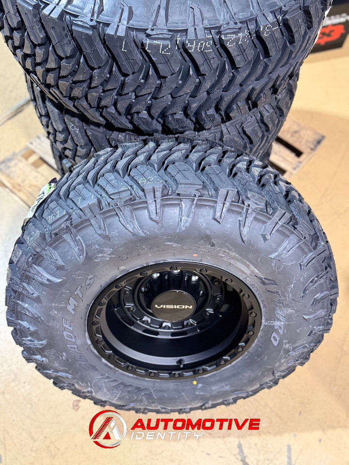 4) 17" Vision Tactical Black Wheels 37" Atturo MT Tires 5x5 Jeep ...