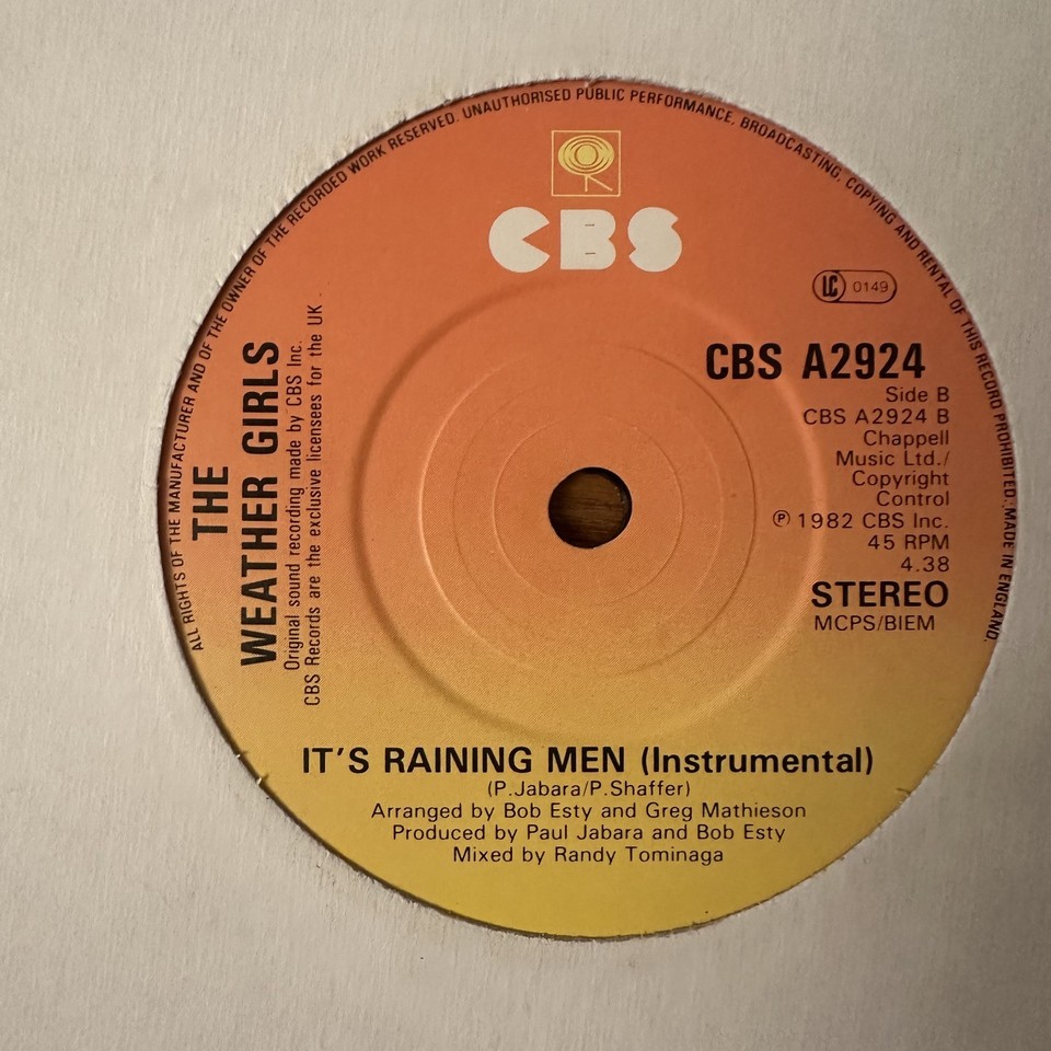 The Weather Girls – It's Raining Men - Vinyl 7" Single UK Import - VG+ | eBay