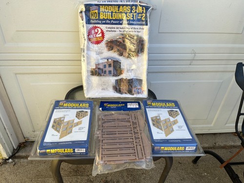 WALTHERS HO CORNERSTONE MODULAR 3-IN-1 #2 BUILDING & EXTRA WALL ...