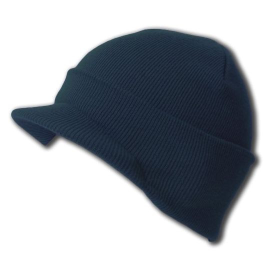Beanie Beanies Plain GI Jeep Cap Caps Hat Visor Ski Knit Thick Warm ...