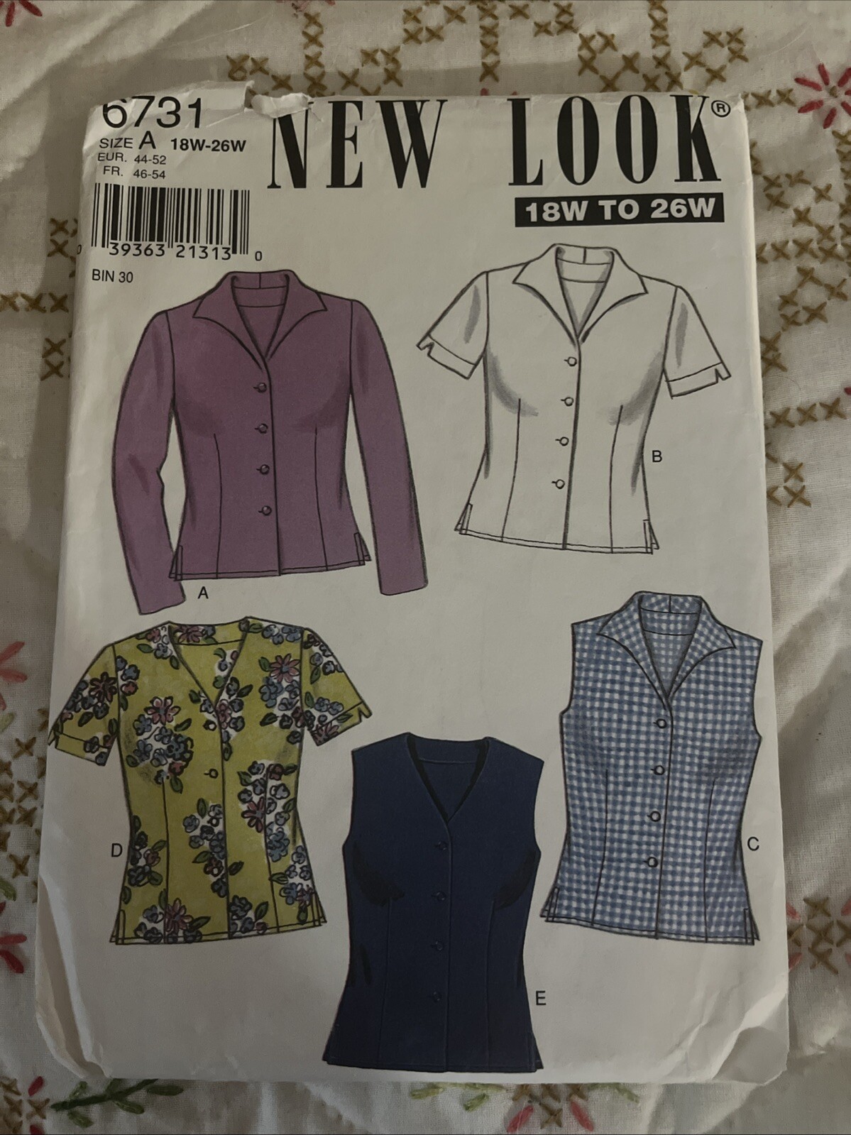 New Look 6731 Sewing Pattern Misses Blouse Top Sizes 18-26W Plus 5 ...