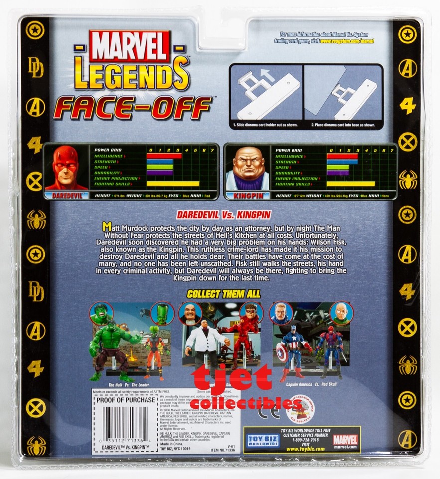 Toy Biz Marvel Legends Face-Off Kingpin vs masked Daredevil 2006 New | eBay