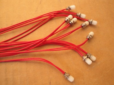 10 Ea 6 Volt Panel Mount Pilot Light 10" Leads with nut mounting 3/16 ...