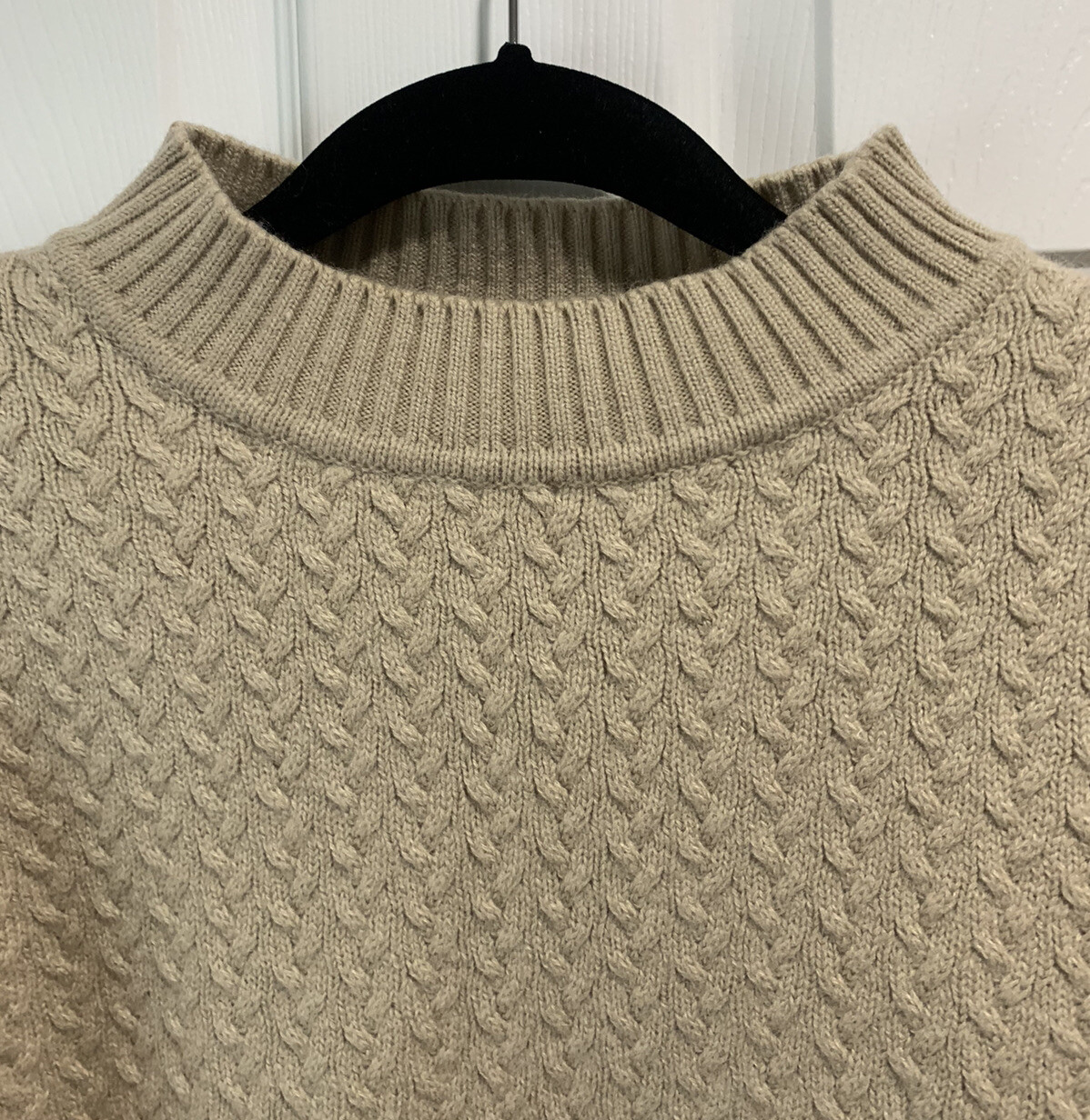 Alex Cannon Rowayton CtT Men XXL Sweater Tan Beige Wool Blend Cable ...