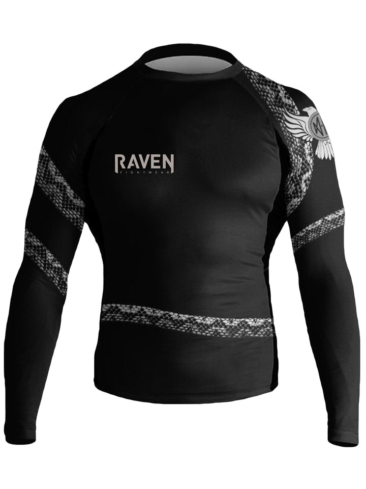 Raven Fightwear Men's Vipera Snake BJJ Rash Guard MMA Black/White | eBay