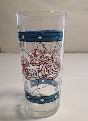 Pepsi Cola Glass Vintage Tiffany Style Stained Glass Retro Drinking ...