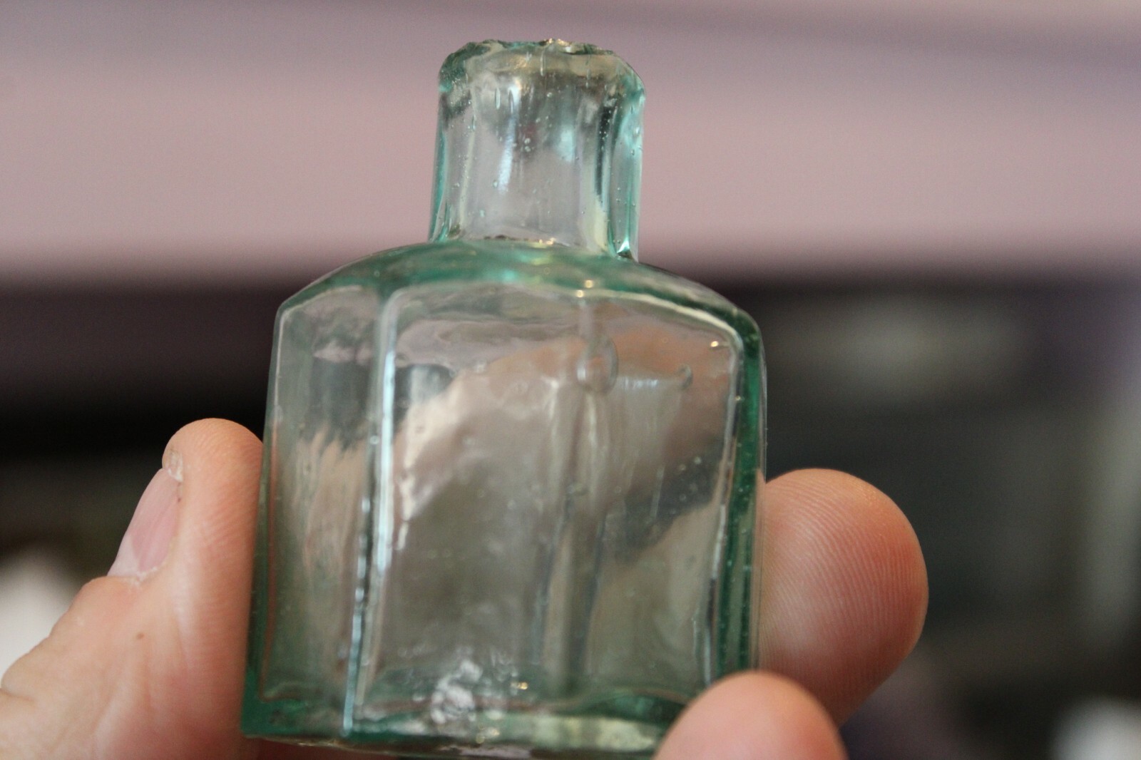 Antique, Light Teal, Octagon, Sheared Rim, Ink Well, Item # A - 4804 | eBay