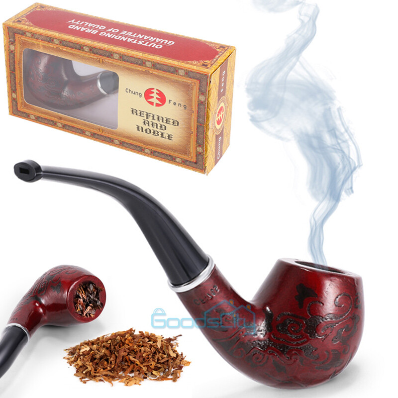 2 Durable Wooden Wood Smoking Pipe Tobacco Cigarettes Cigar Pipes ...